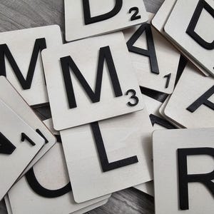 Laser Cut Wood Scrabble Wall Tiles: Personalized Family Name Art - Etsy