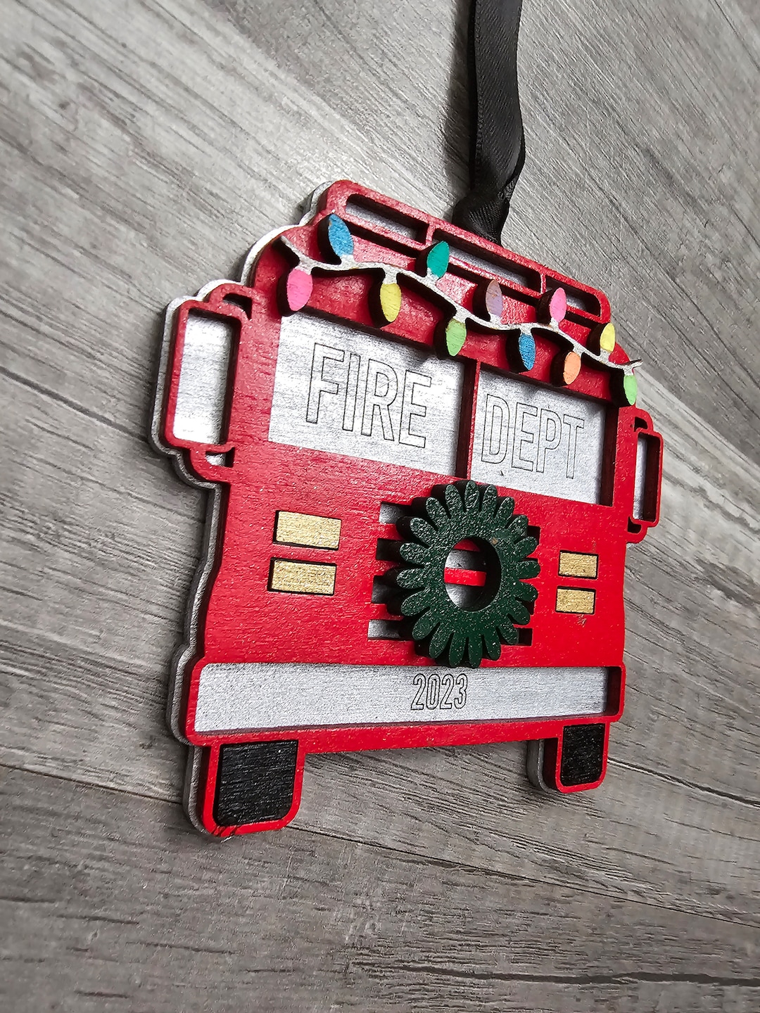 Hand Painted Fire Truck Ornament: Personalized First Responder Gift - Etsy
