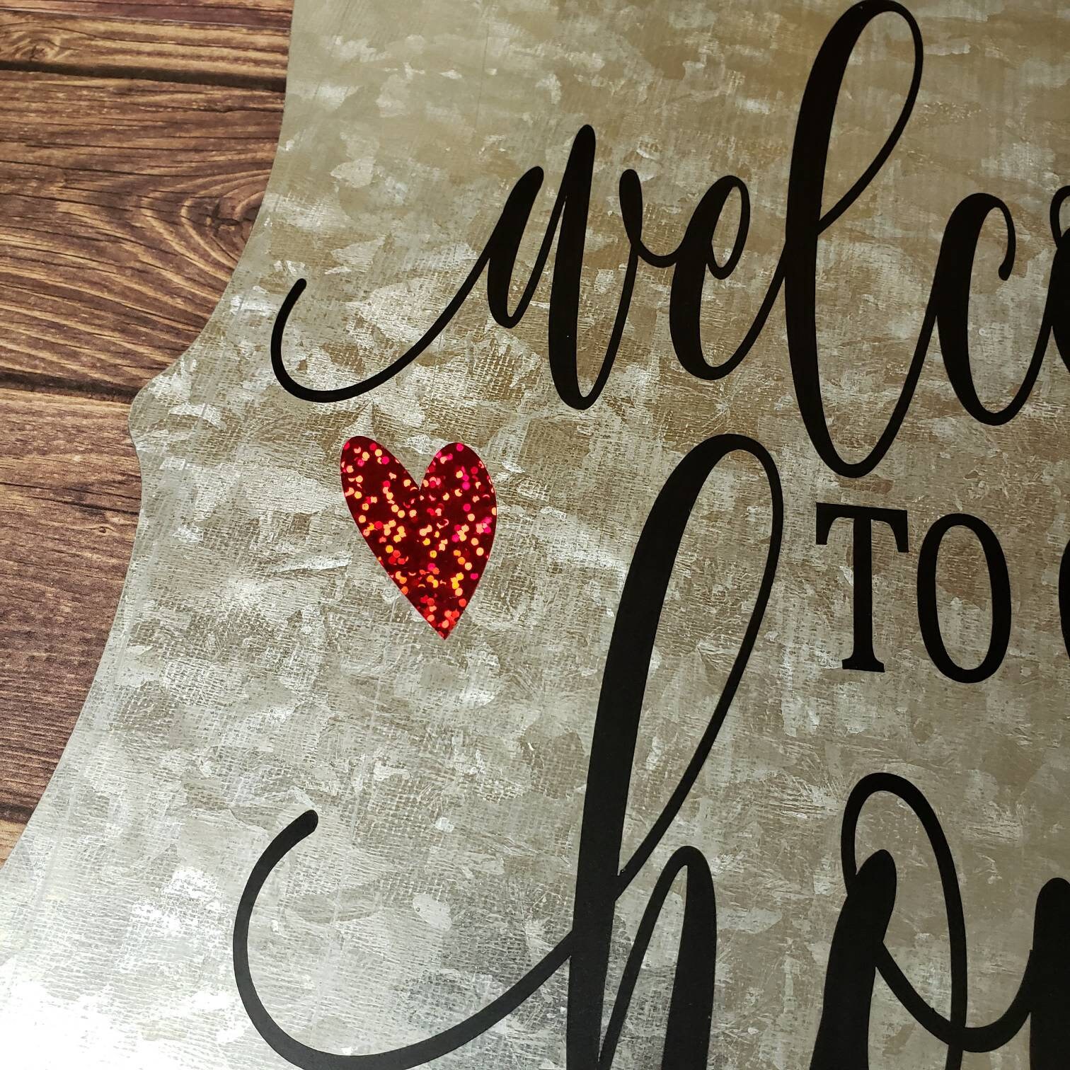 Metal bienvenido a nuestro letrero de casa letrero colgante - Etsy España