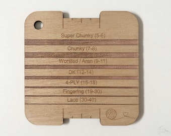 Hand Turned WPI Gauge Wraps per Inch Tool for Measuring Yarn Thickness ...