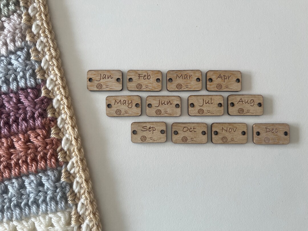 Temperature Blanket Buttons - Month Buttons Only - Etsy