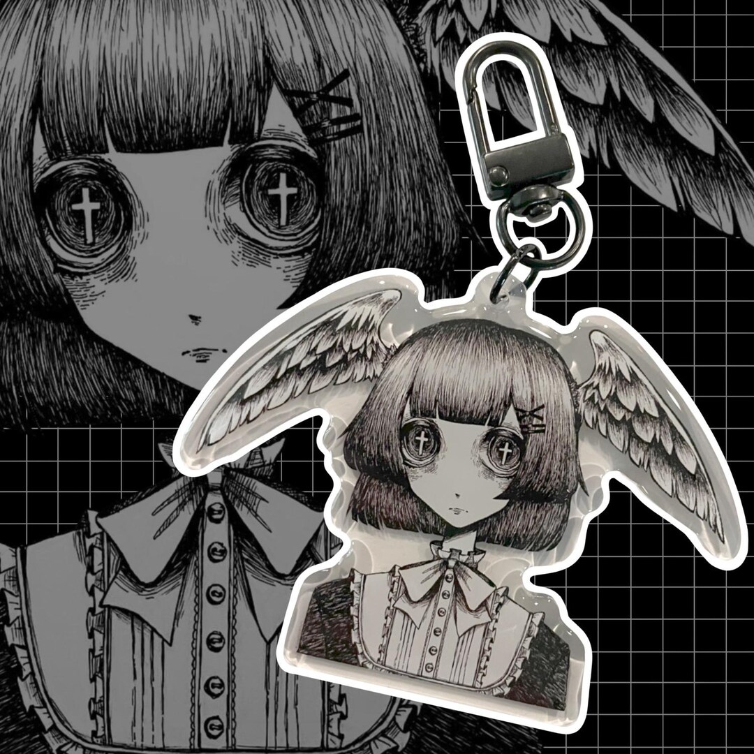Black and White Angel (ish) Acrylic Charm - Etsy