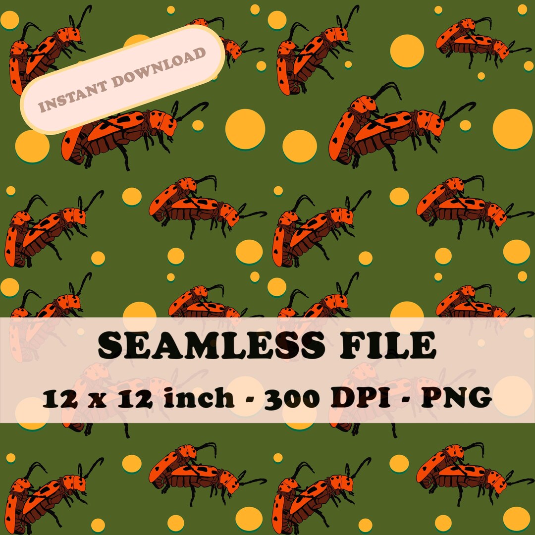 Funny Bugs Insects Flies Ant Seamless Pattern - Girly Retro Style PNG ...