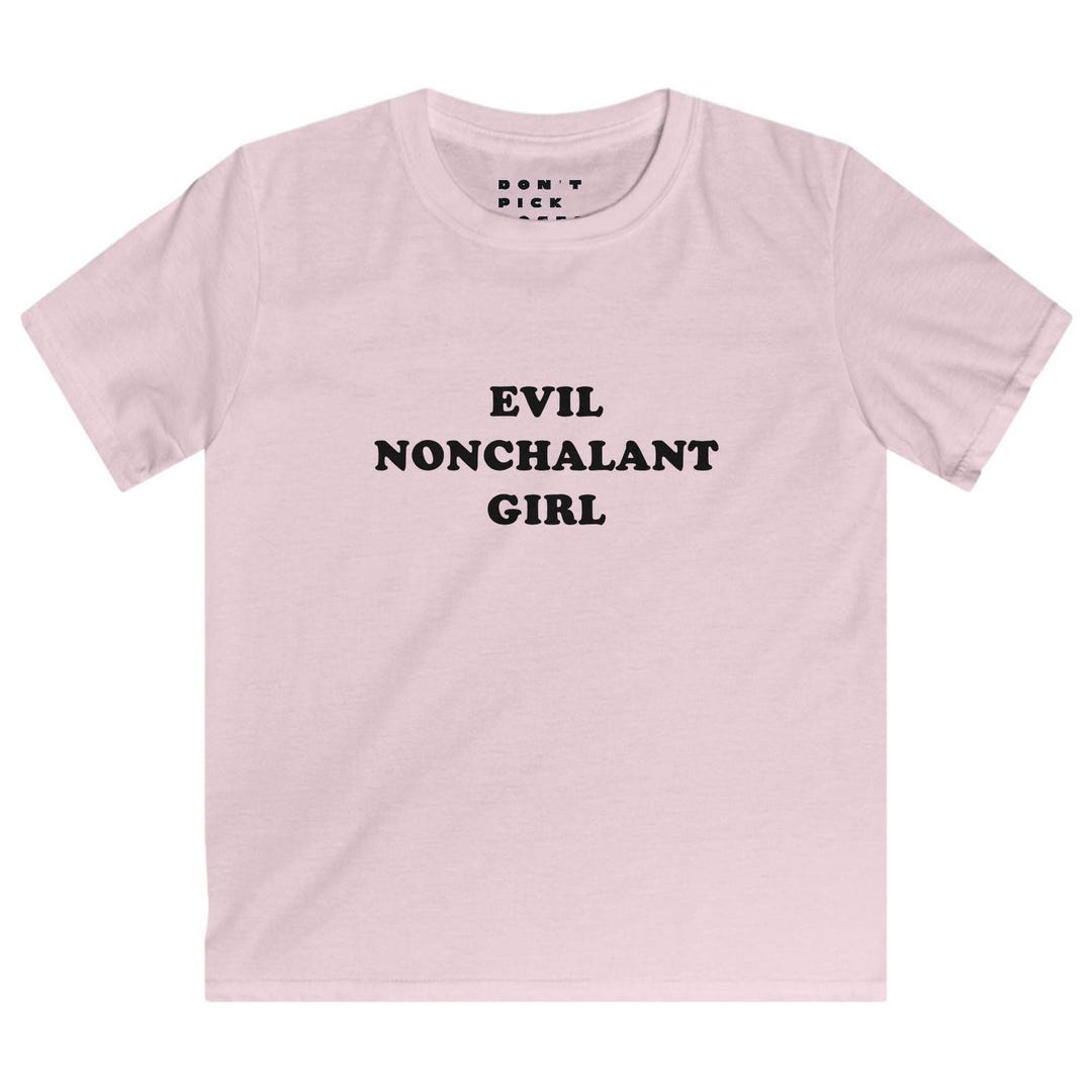 Evil Nonchalant Girl Crop Top - Cute Club Rave Baby Tee Music Meme ...