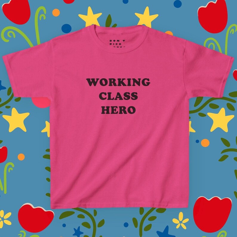 Working Class Hero Crop Top - Iconic 90s 2000s Style Cropped Work Meme ...