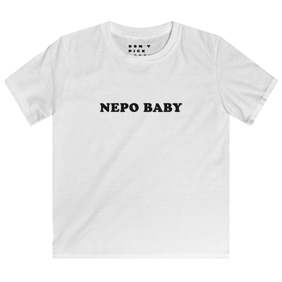 Nepo Baby Meme Crop Top Baby Tee 90s Y2K Retro Style Inspired Graphic Tee Fun Short Cropped ...