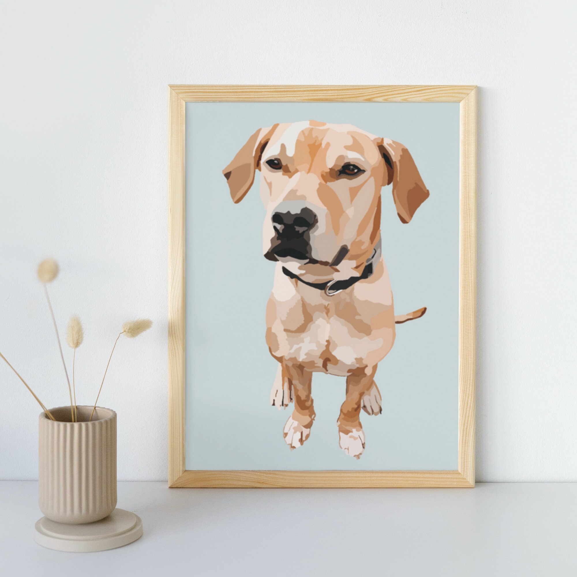 Custom Pet Portrait Digital Animal dog & Cat Print - Etsy