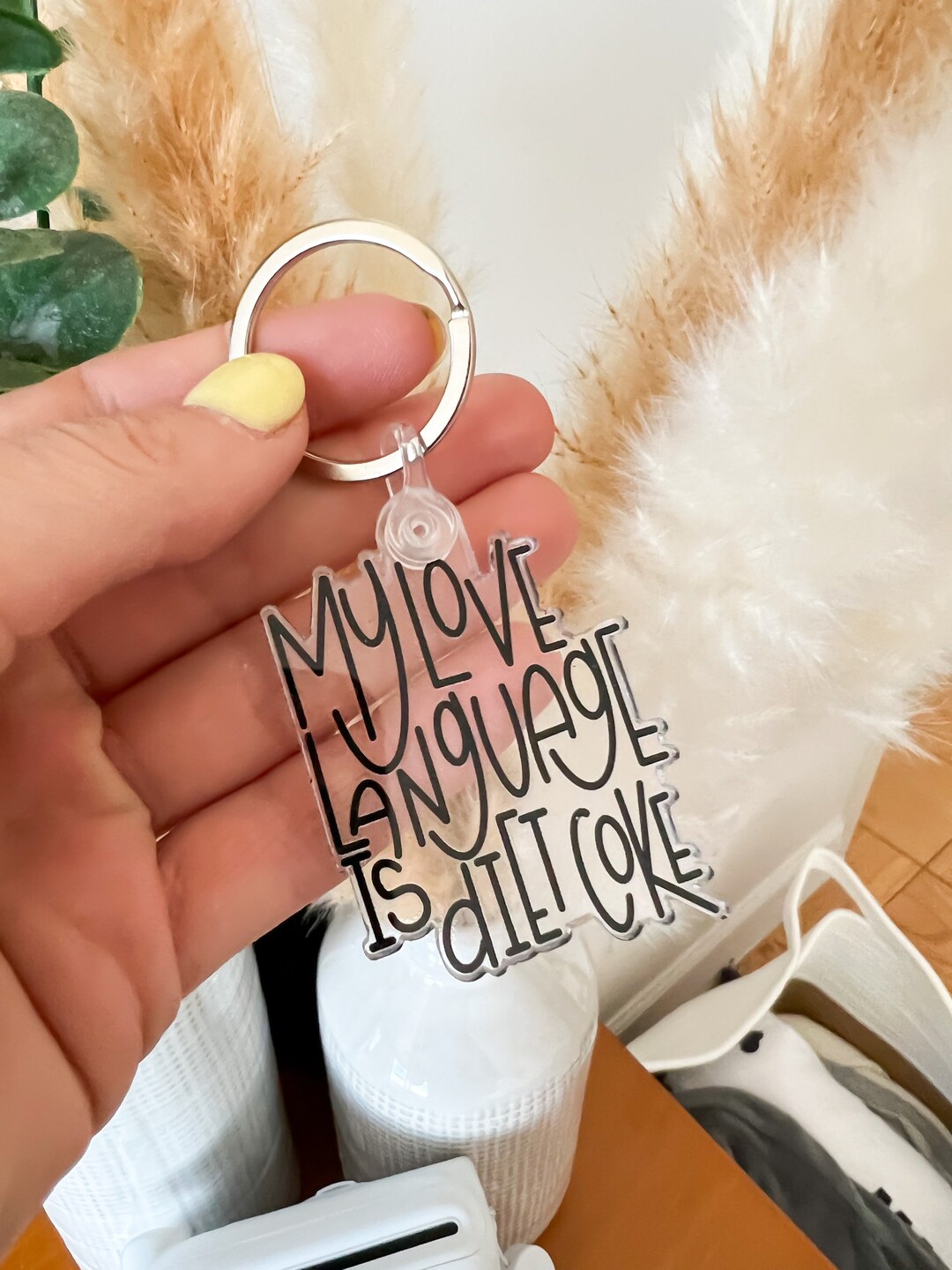 My Love Language is Diet Coke Keychain, Clear Keychain - Etsy