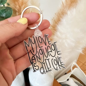 My Love Language is Diet Coke Keychain, Clear Keychain - Etsy