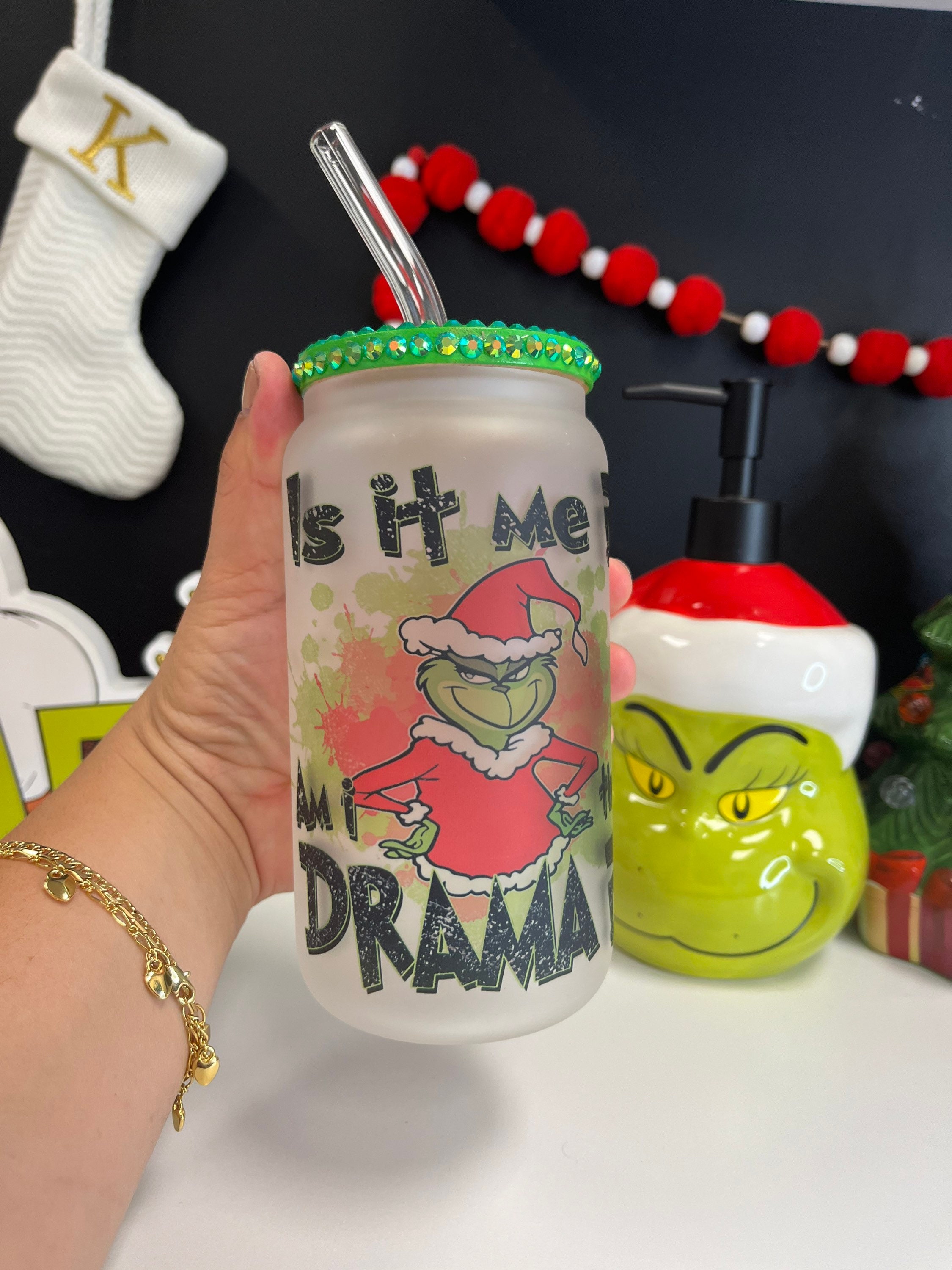 Grinch drinkware - Etsy México