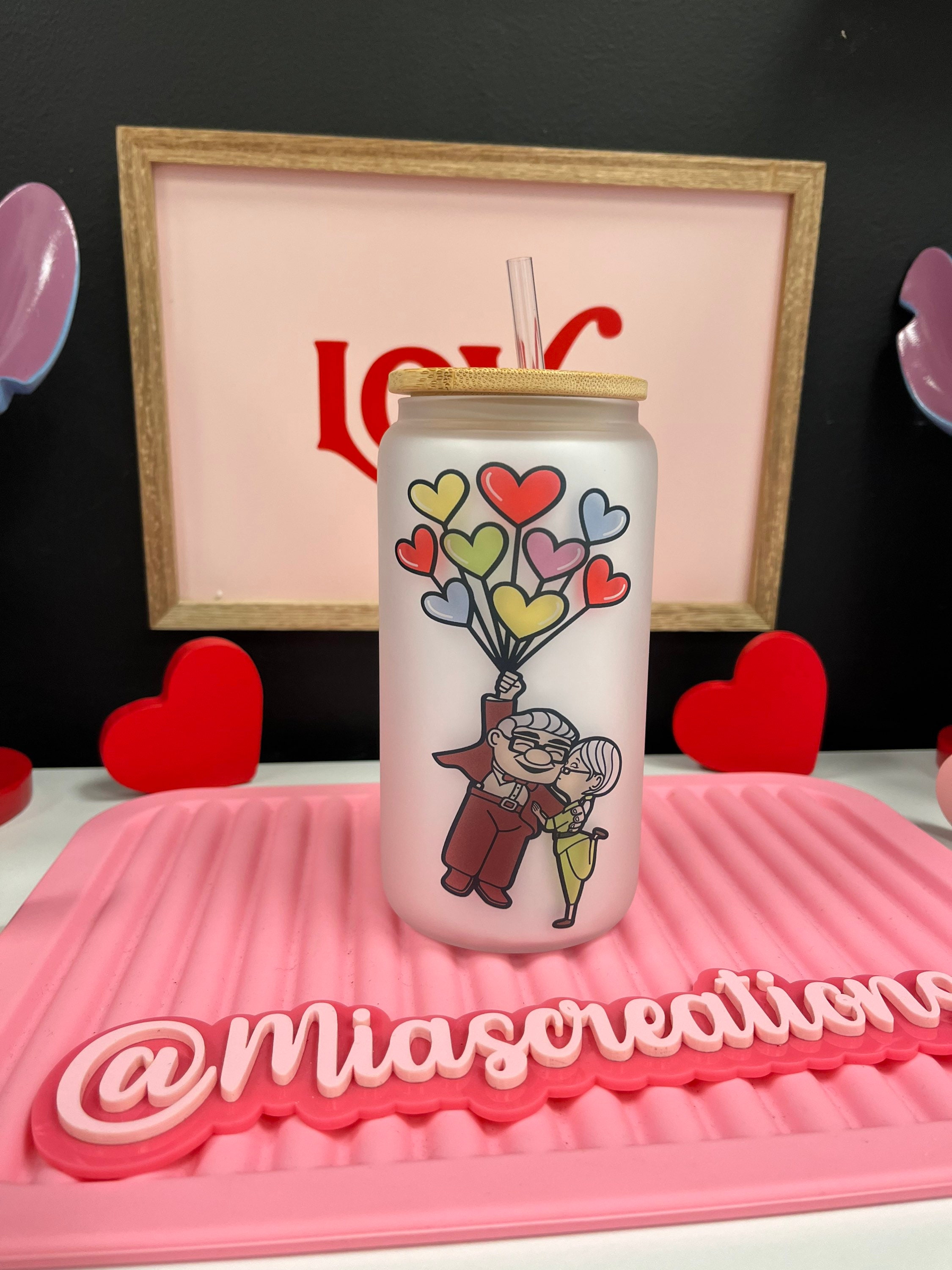 Up frosted glass can, Carl and Ellie glass can sold by Nursery Gui ...