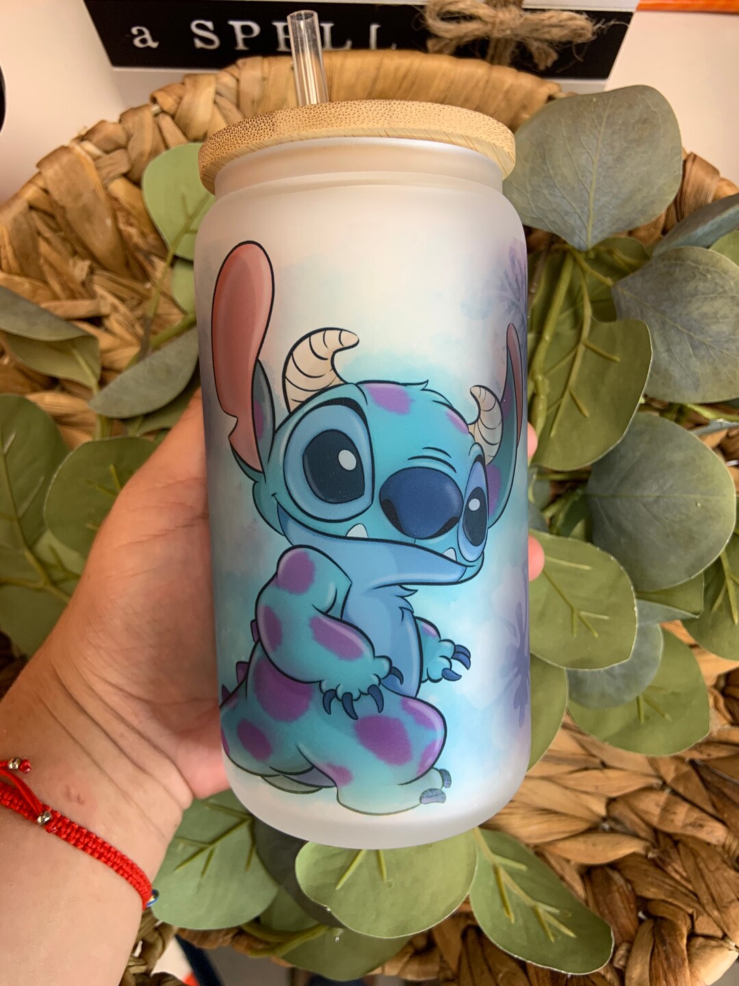Sully and Stitch Match up Frosted Glass, Frosted Glass Can, Stitch ...
