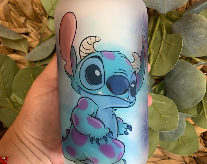 Sully and Stitch Match up Frosted Glass, Frosted Glass Can, Stitch ...