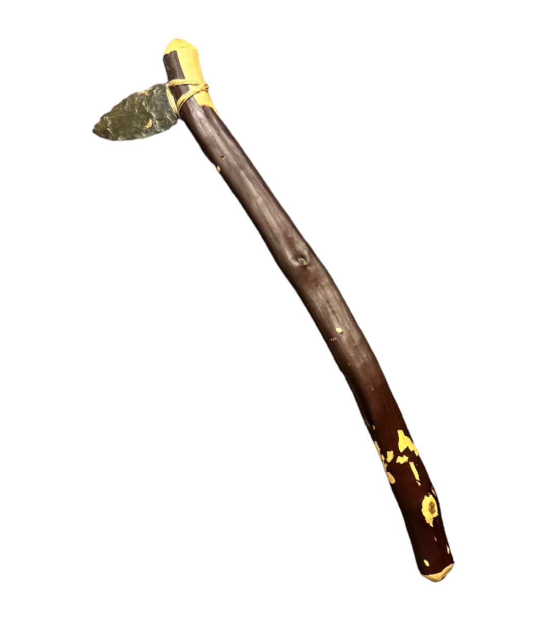 Vintage Handmade Native American Replica 20 Tomahawk Flint & Red ...