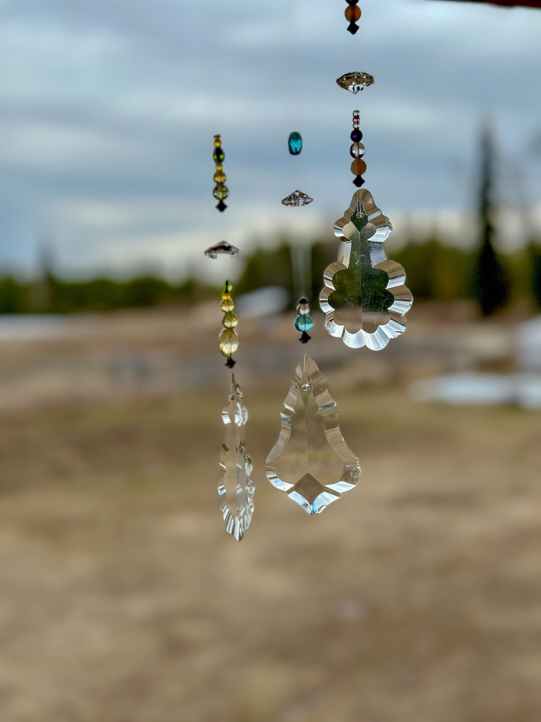 Vintage Suncatchers, Beaded Window Hangers, Patio Decor Glass Hangers ...