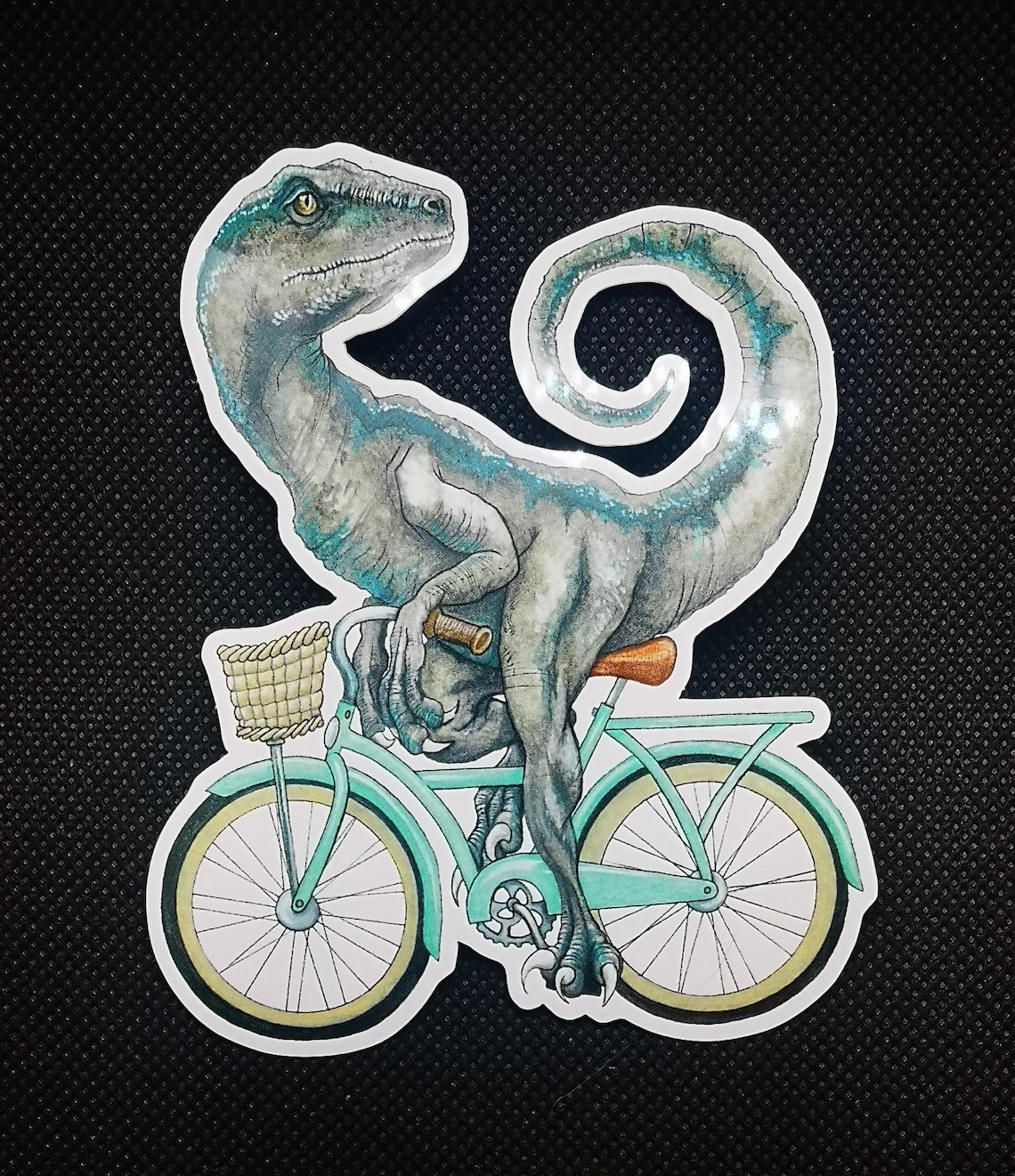Velociraptor Sticker Vinyl Die-cut Dinosaur Raptor Riding a | Etsy