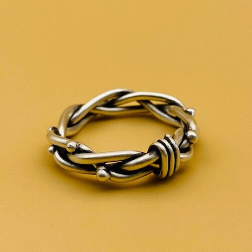 RR2048-S Rose Sterling Silver 925 Solid Rosary Ring Cross - Etsy