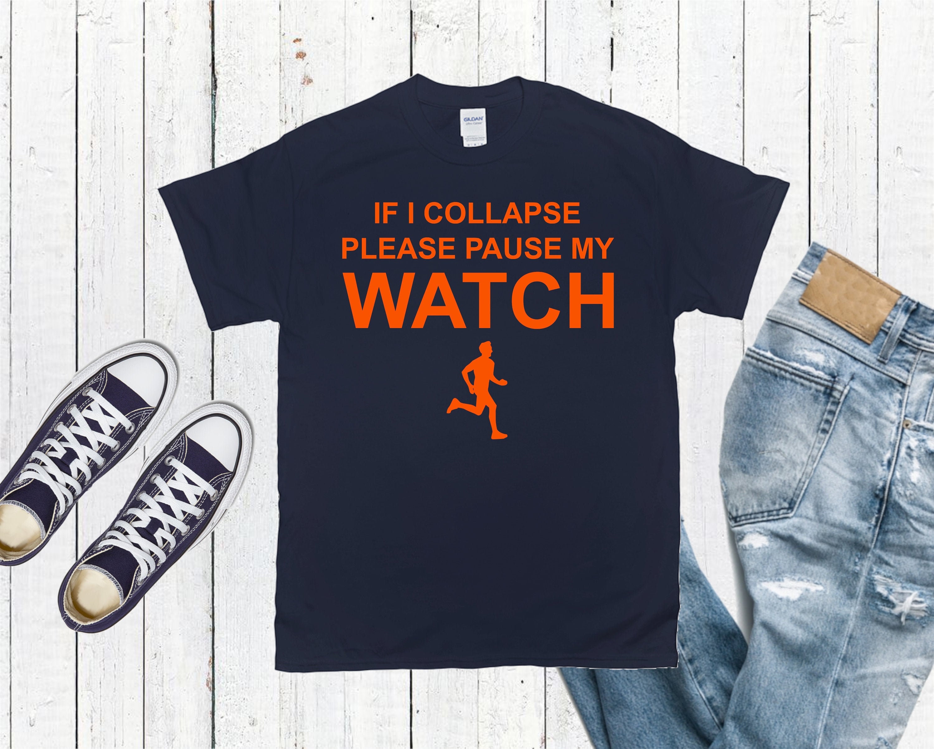 If I Collapse Please Pause My Watch T-shirt Funny Runner | Etsy