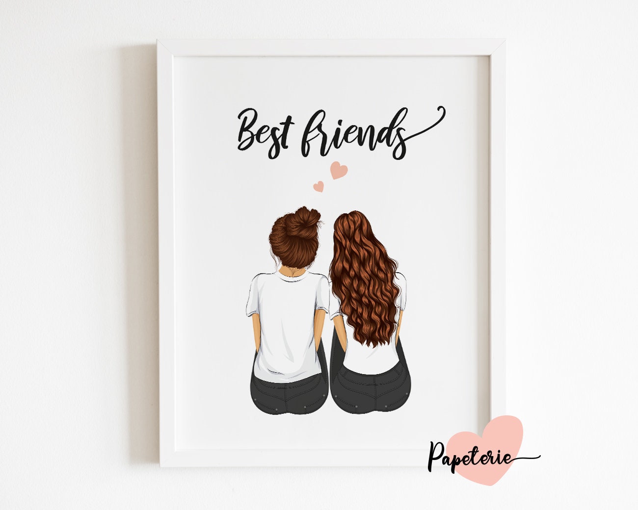 Custom Best Friends Portrait Personalized Gift Best Friend - Etsy