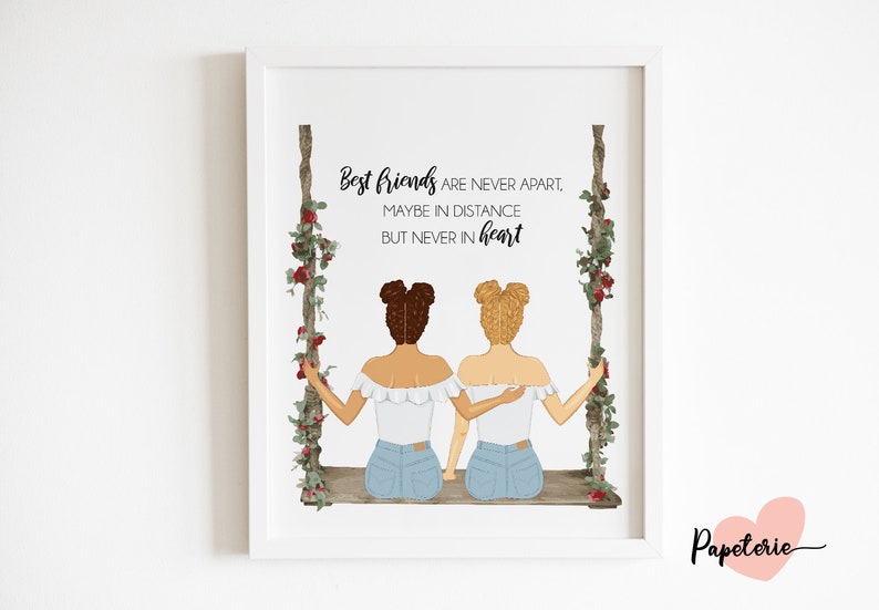 Personalized Portrait Best Friend Birthday Gifts - Etsy