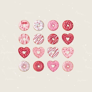 Valentines Clipart, Valentines SVG, Donut PNG, Watercolor Donut Clipart ...