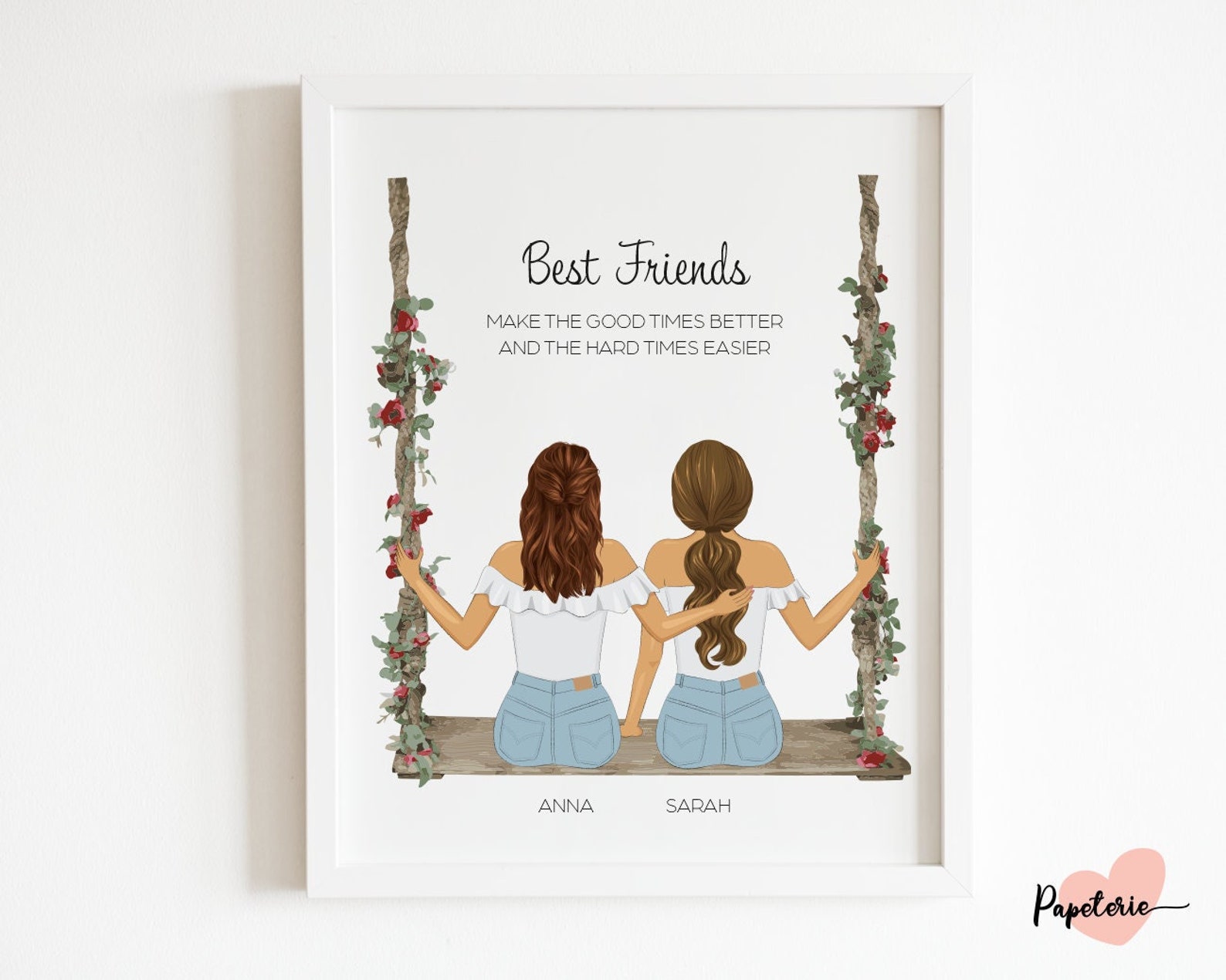 Best Friend Printable Portrait Friendship Gift Squad Goals - Etsy