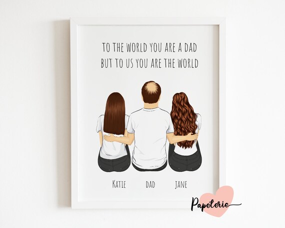 Personalized Dad and Daughter Poster Gift for Dad Gift From | Etsy