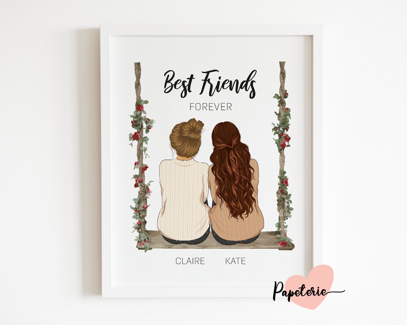 Personalized Gift Custom Best Friends Portrait Best Friend - Etsy