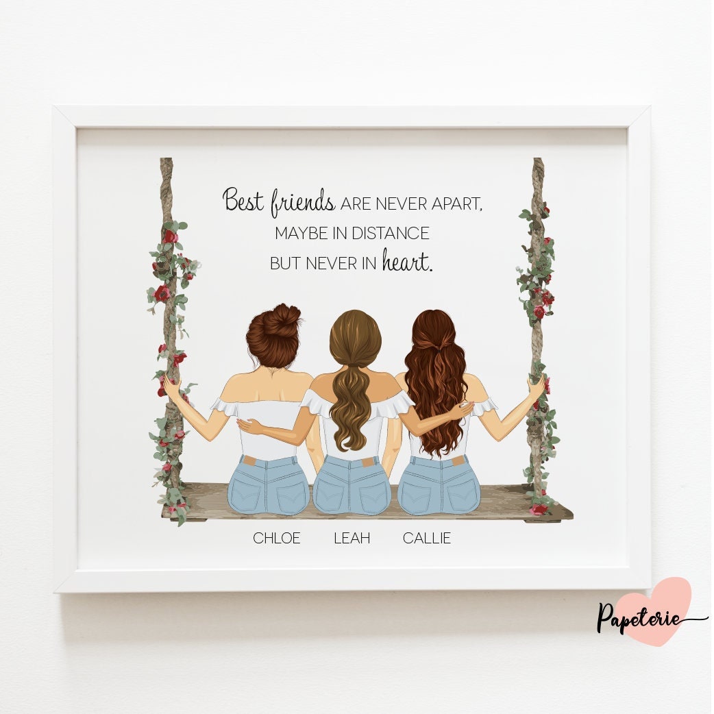 Personalized Gift Custom Best Friends Portrait Best Friend | Etsy
