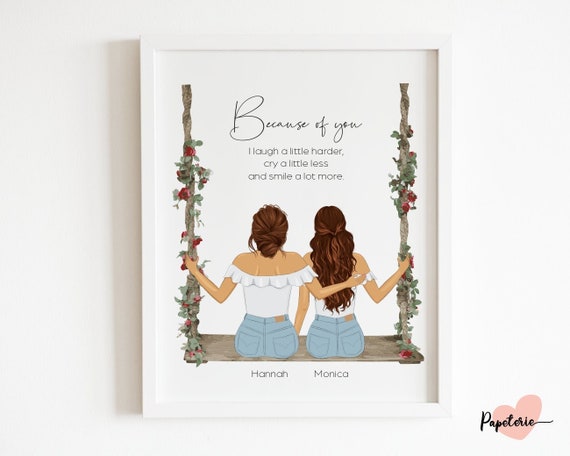 Custom Best Friends Portrait Personalized Gift Friendship - Etsy