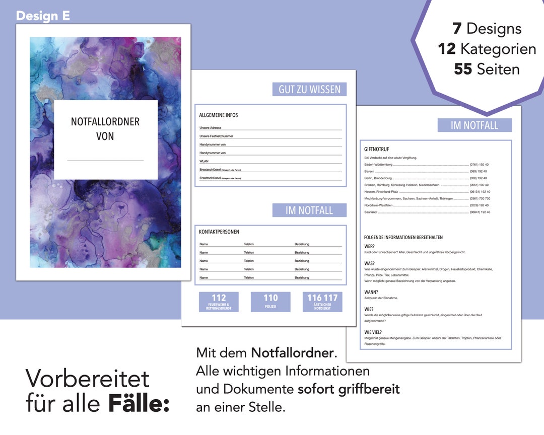 Emergency Folder Kit: 55 Pages Print Immediately, Have Everything at ...