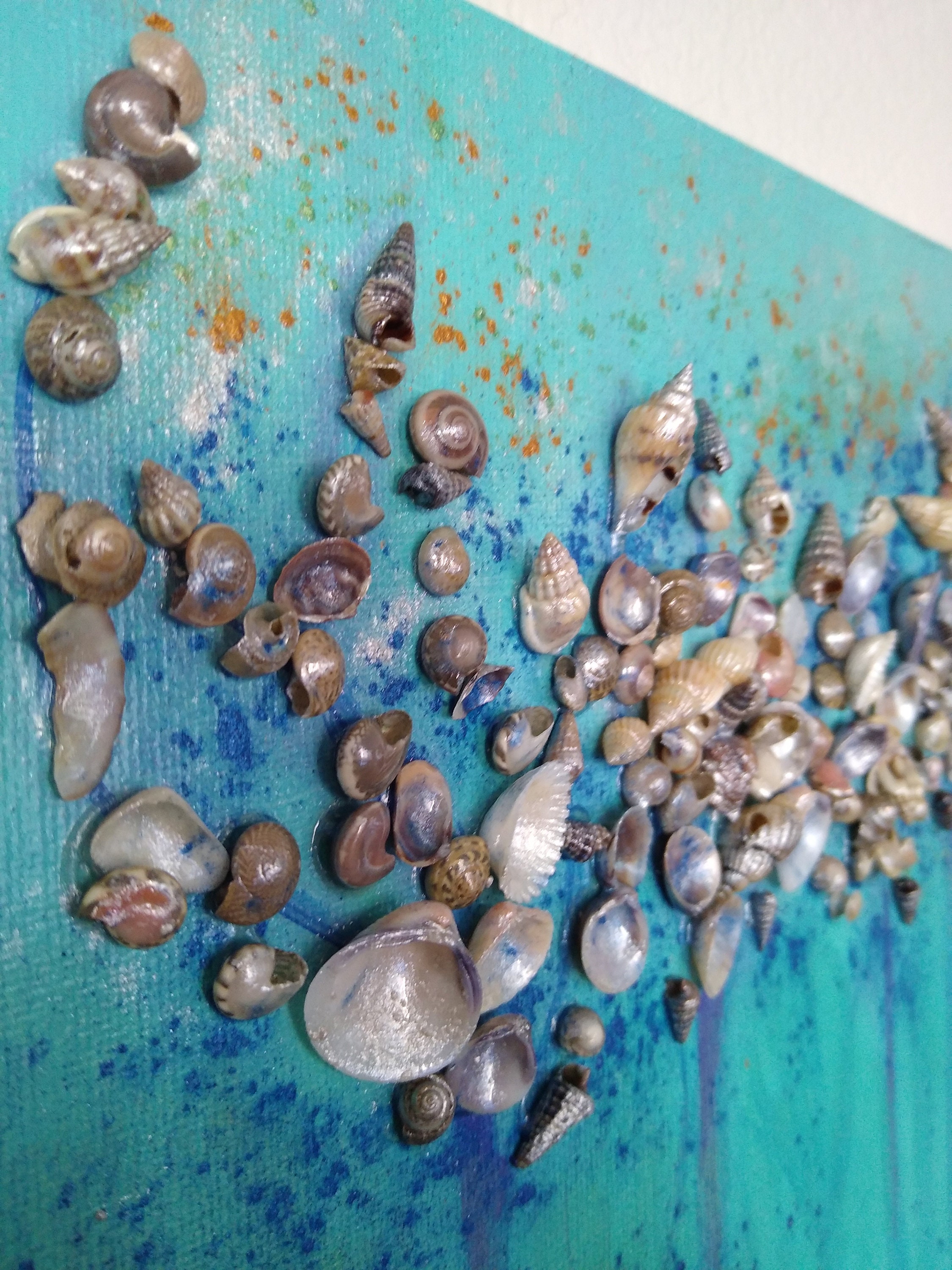 Contemporary Acrylic Painting With Seashells - Etsy