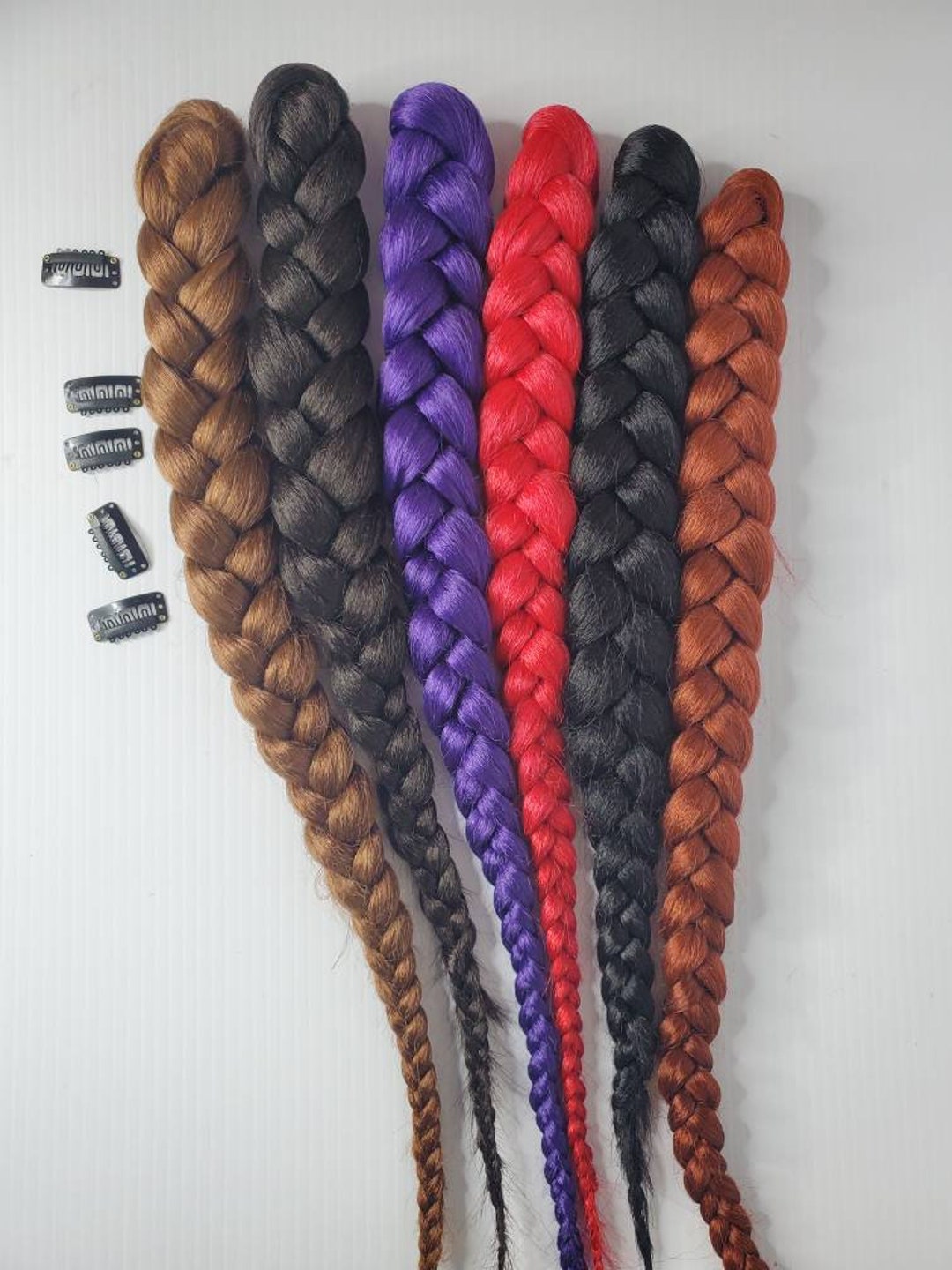 Clip in Braids 20" 1 Color - Etsy