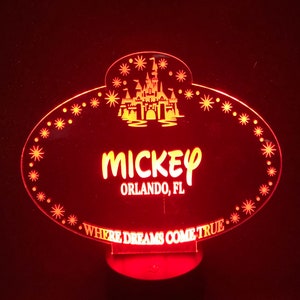 Disney Cast Member Name Badge Custom Engraved LED Nightlight/sign - Etsy