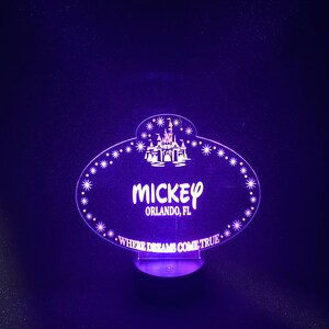 Disney Cast Member Name Badge Custom Engraved LED Nightlight/sign - Etsy