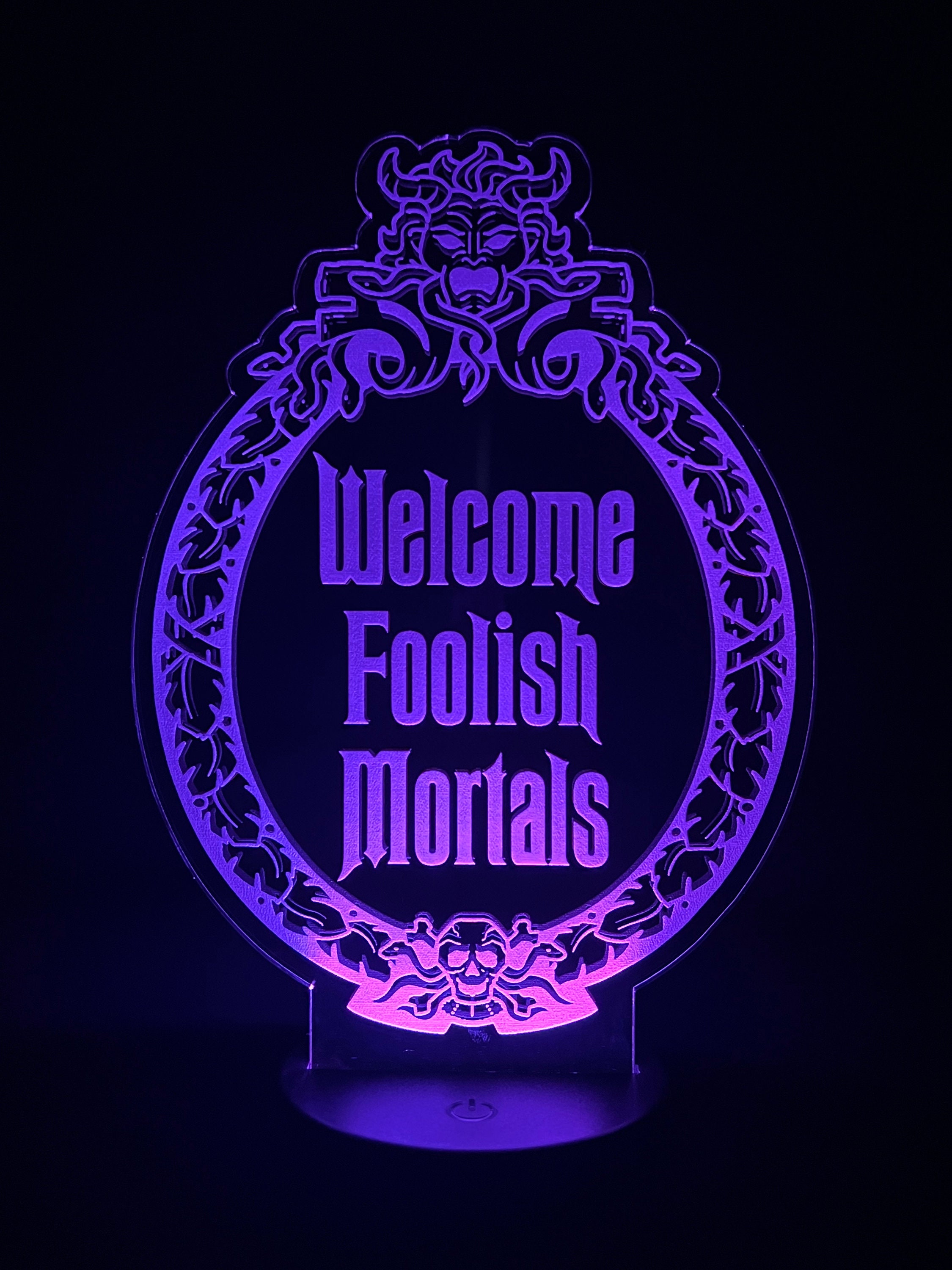 Haunted Mansion Plaque Inspired Custom Engraved LED Nightlight/sign - Etsy