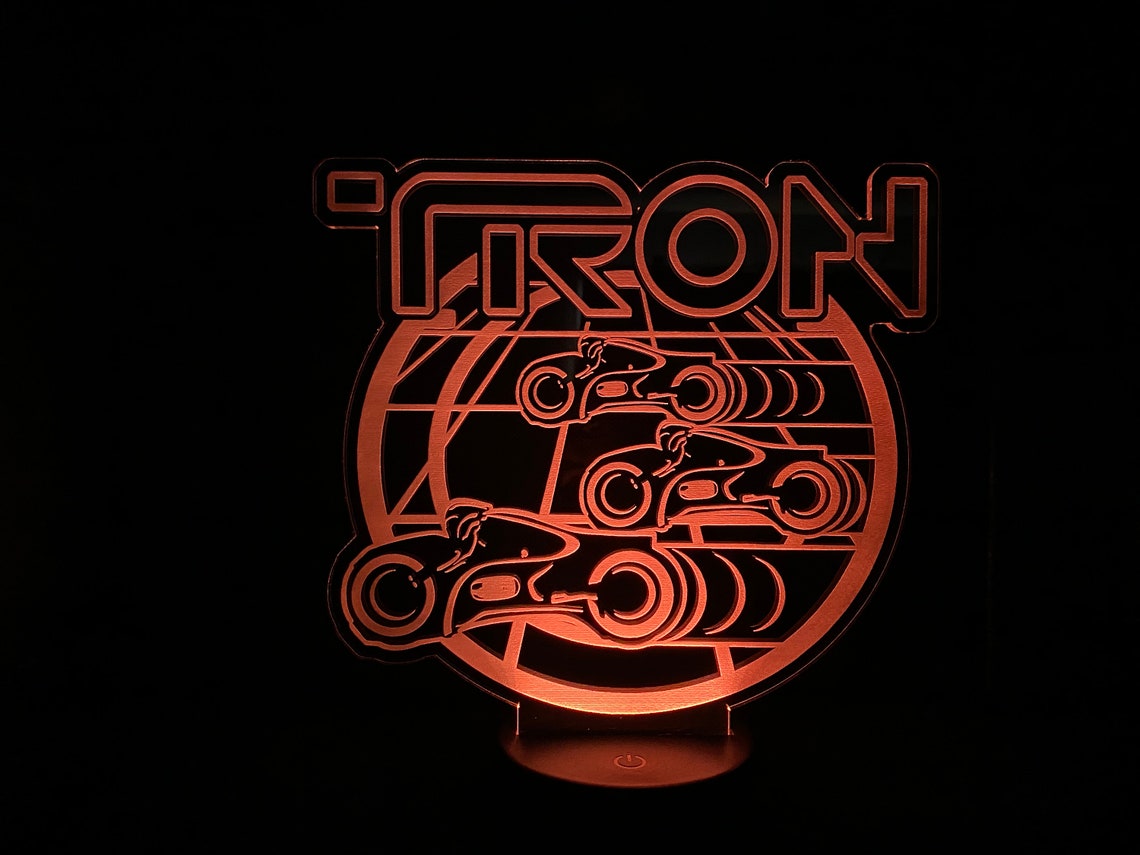 Tron Light Cycle Inspired Custom Engraved LED Nightlight/sign - Etsy