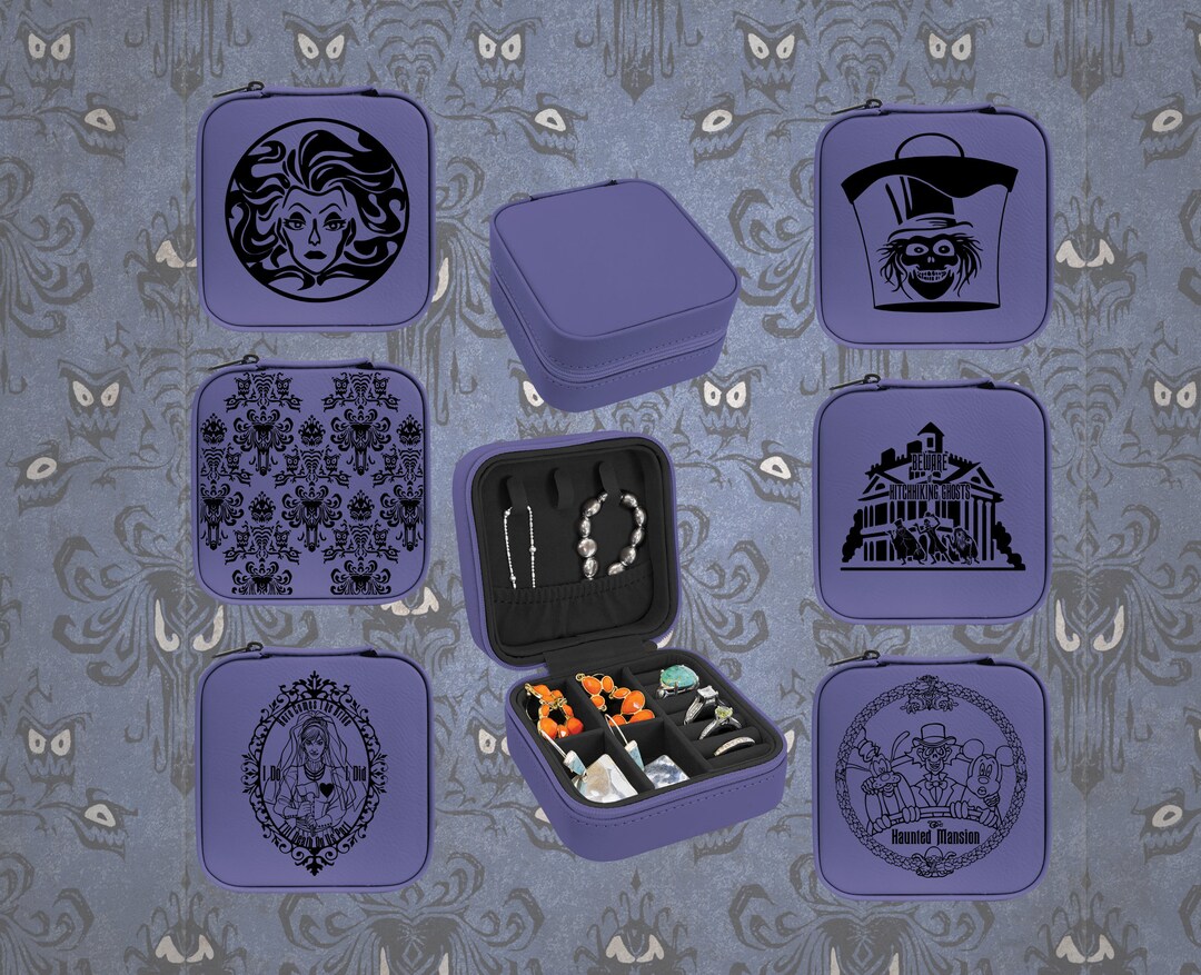 Haunted Mansion Inspired Custom Engraved Leatherette Jewelry Travel Box ...