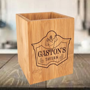 Beauty and the Beast Gaston's Tavern Inspired Engraved Bamboo Utensil ...