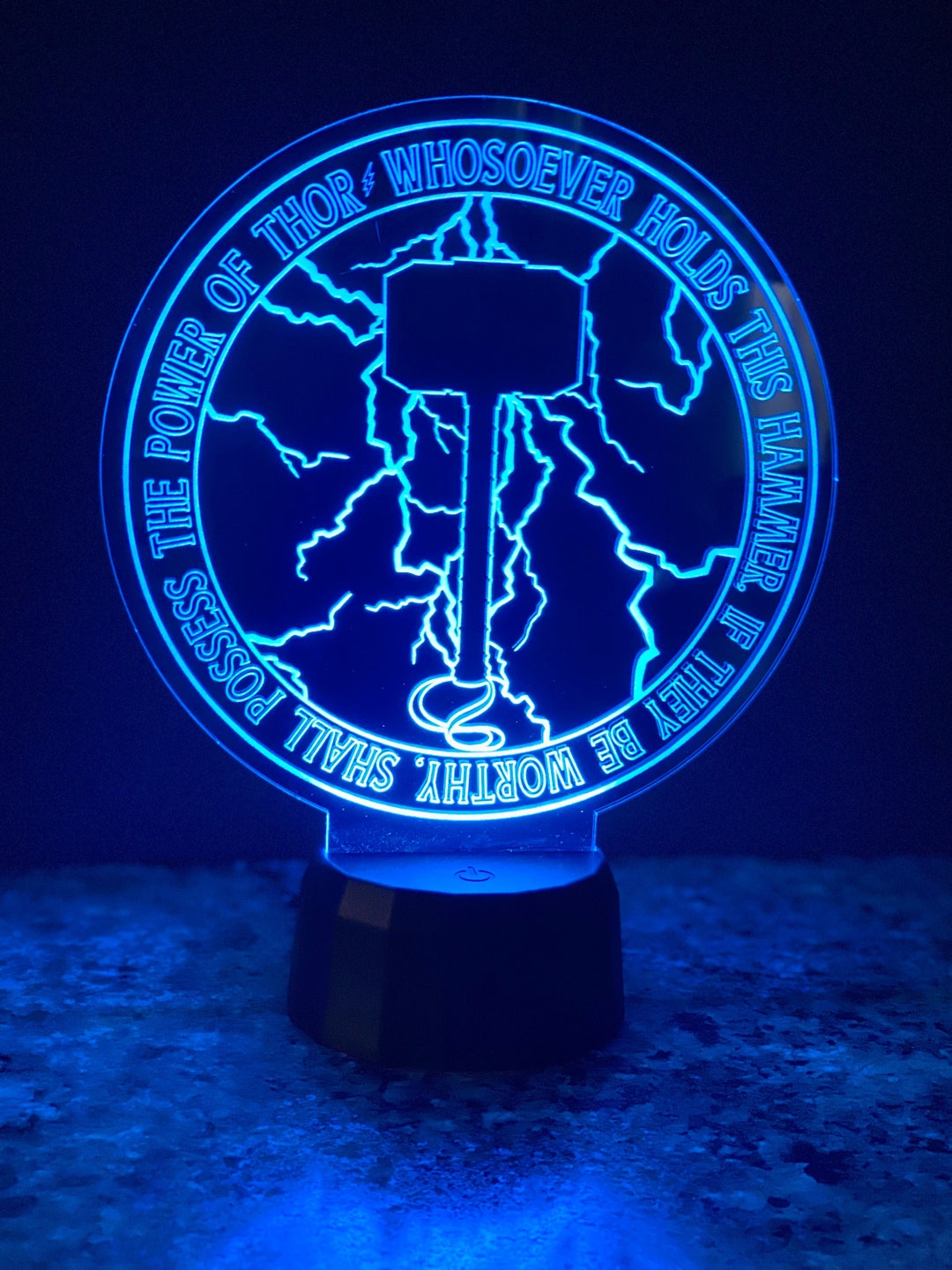 Power of Thor Mjolnir Marvel Avengers Custom Engraved LED Nightlight ...