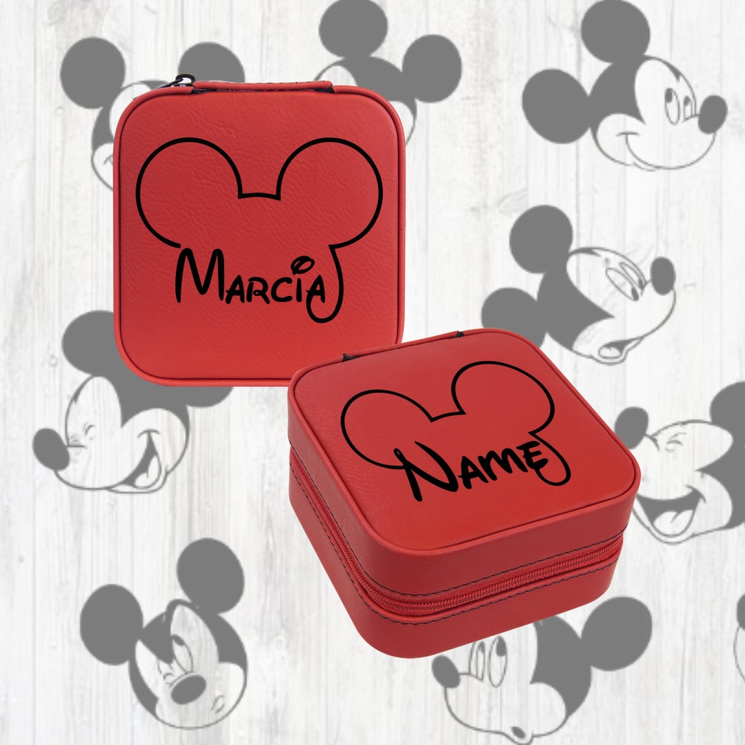 Personlized Mickey Mouse Inspired Custom Engraved Leatherette Jewelry ...