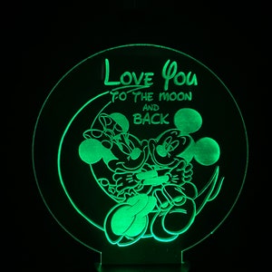 Mickey Mouse and Minnie Mouse Inspired Custom Engraved LED - Etsy