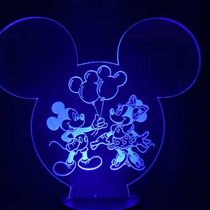 Mickey Mouse and Minnie Mouse Inspired Custom Engraved LED - Etsy