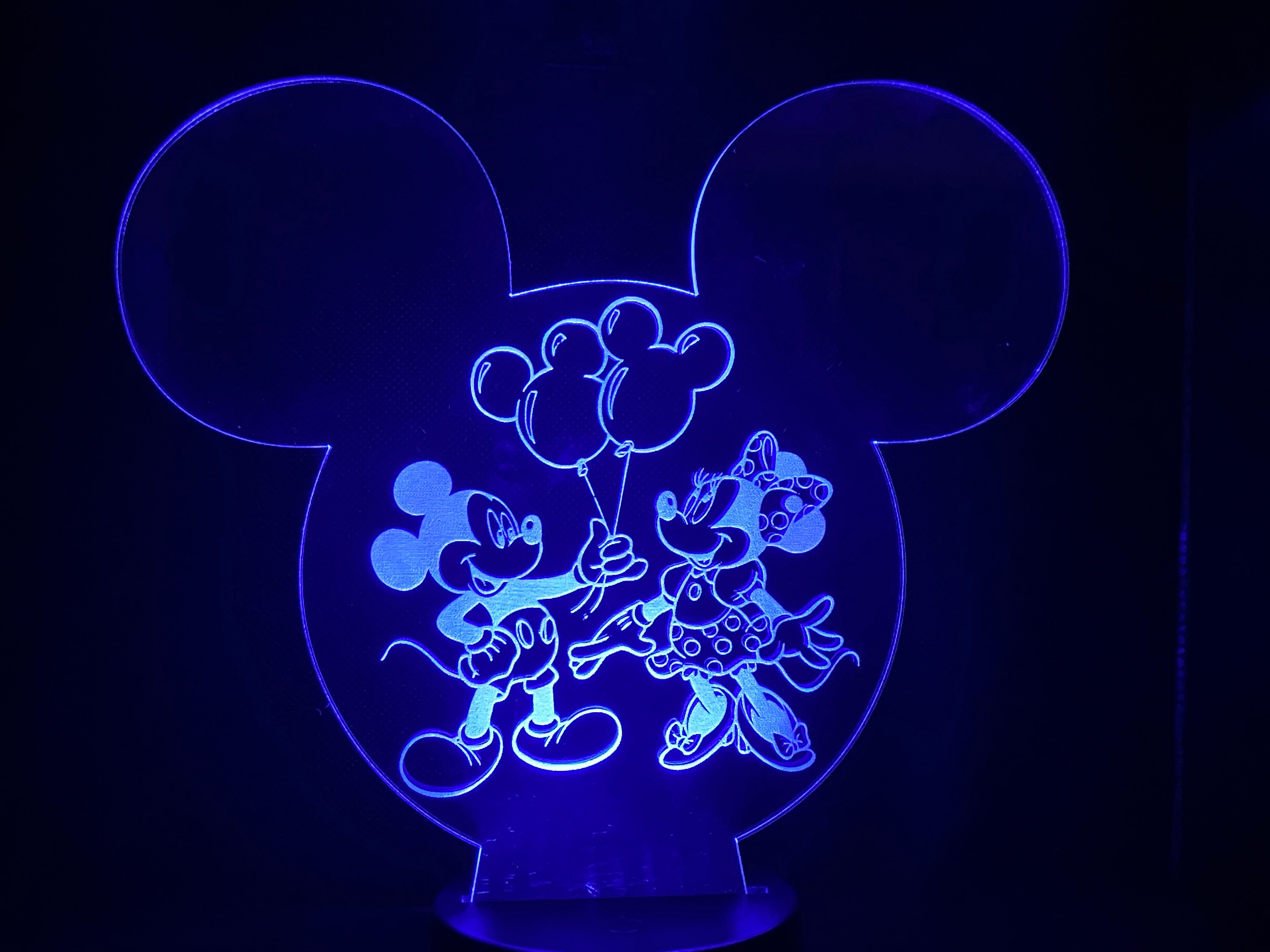 Mickey Mouse and Minnie Mouse Inspired Custom Engraved LED | Etsy
