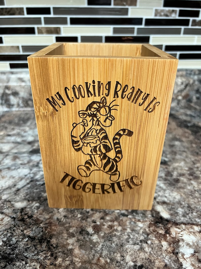 Tigger Inspired Engraved Bamboo Utensil Set/limited Number/ Utensil ...