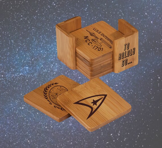 Coasters Drinkware Custom Printed Wooden Coaster Star Trek Customised ...