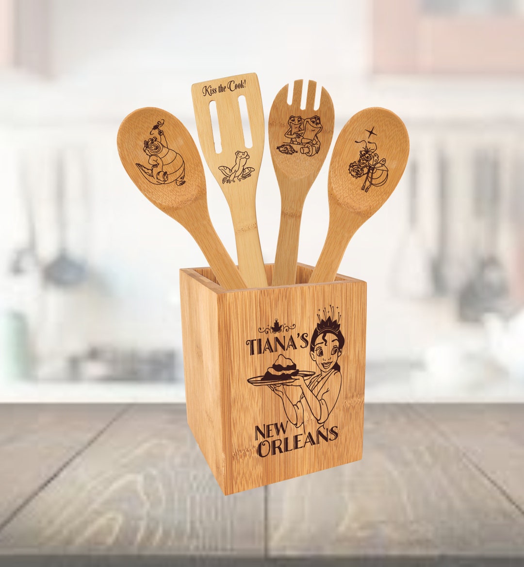 Princess and the Frog Inspired Engraved Bamboo Utensil Set - Etsy