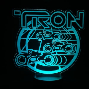 Tron Light Cycle Inspired Custom Engraved LED Nightlight/sign - Etsy