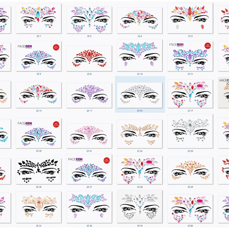 Stick on Gems for Face - Etsy UK