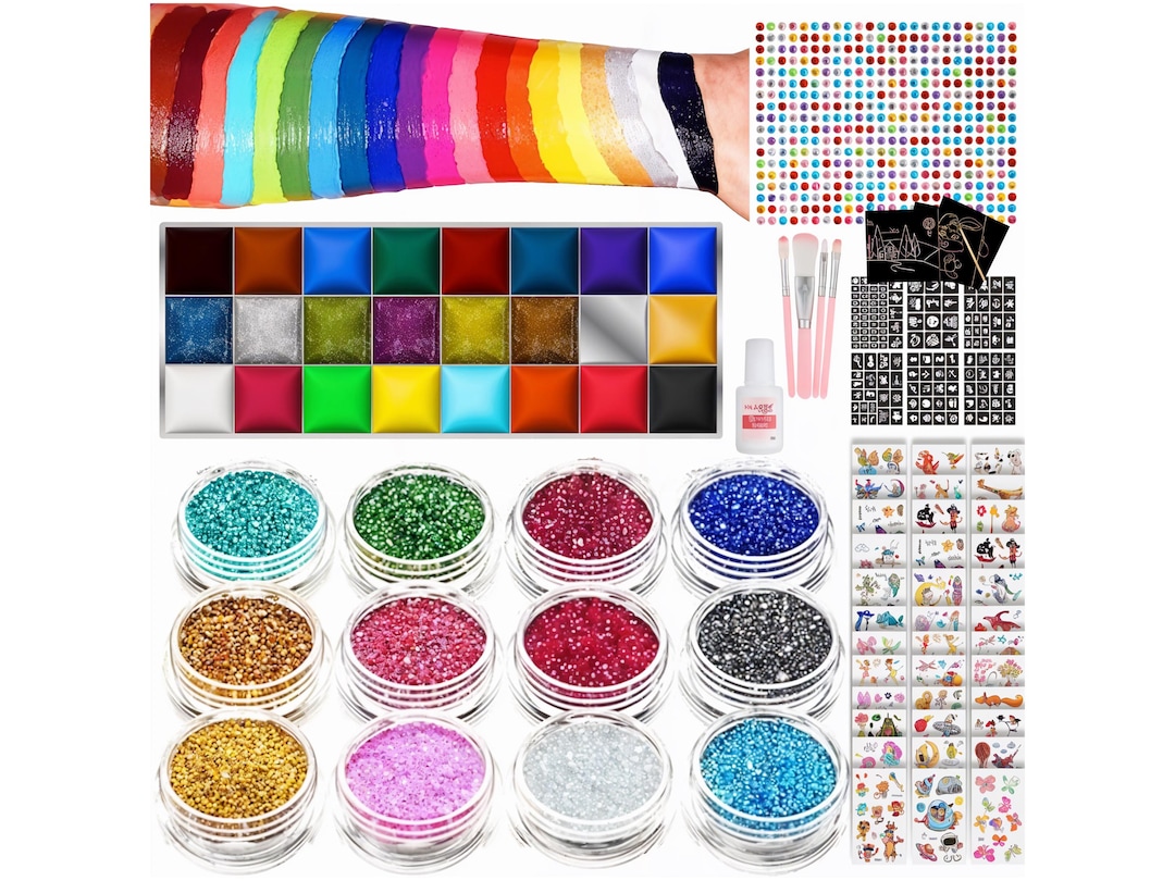 Face Paint Kit, Face Paint, Glitter Tattoos for Kids, Glitter Tattoo ...